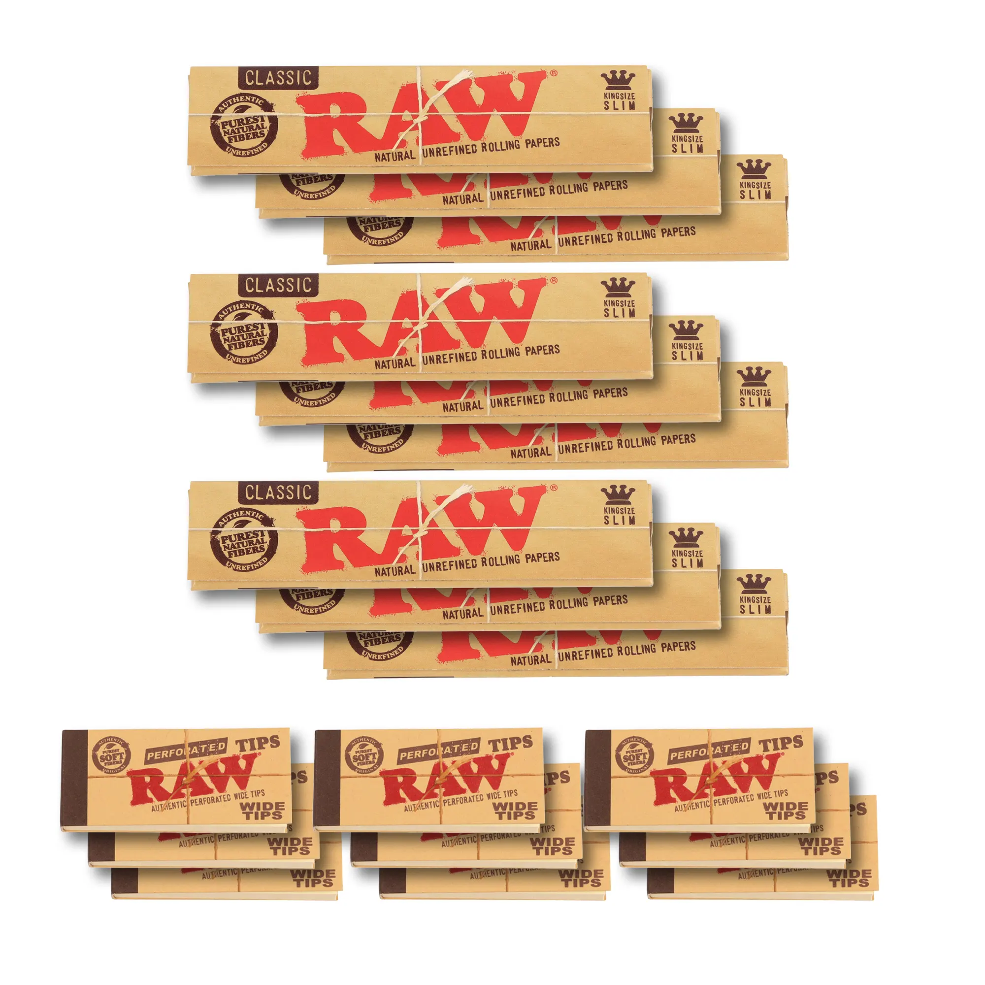 เซ็ตสุดคุ้ม กระดาษโรล RAW Classic King Size Slim + Wide Tips - High ...